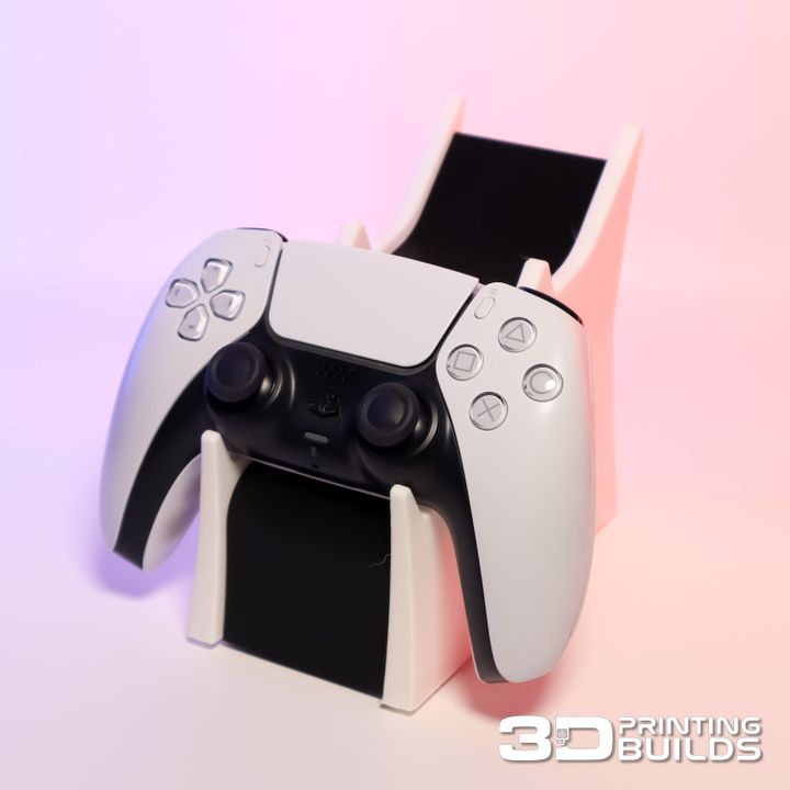 3D Printable PS5 Controller Stand, Double by 3D Printing Builds